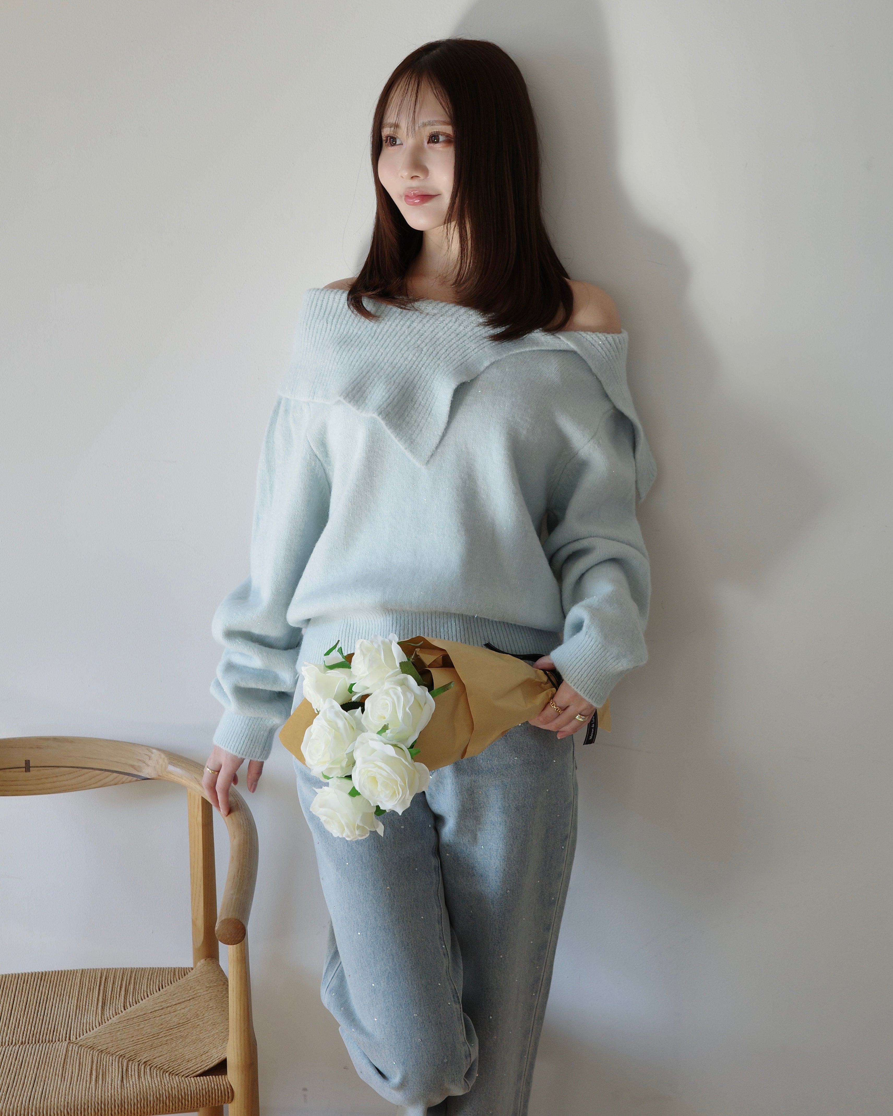 【1/23(Fri.)21:00up date】オフショルダーラメニットトップス – Maison de Lyla